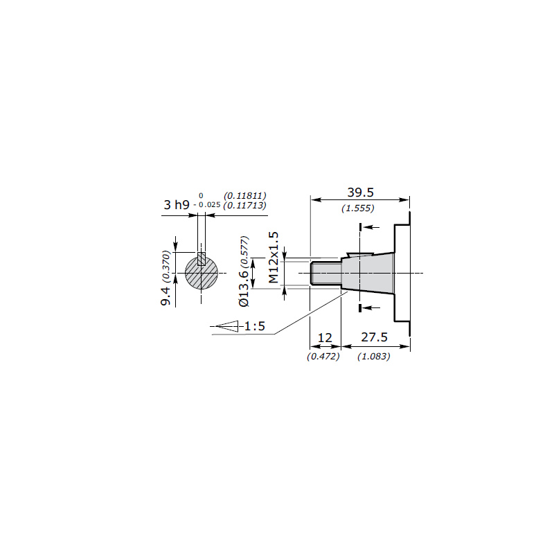 KIT ARBRE 11 (CONIQUE 1:5) POUR POMPE ET MOTEUR 2SP/2SM - 5GKI200014